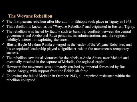 HISTORY GRADE12 CHAPTER 6 PART 4 PEASANTS REBELLION, ARMED STRUGGLE IN ERITREA AND STUDENTS MOVEMENT