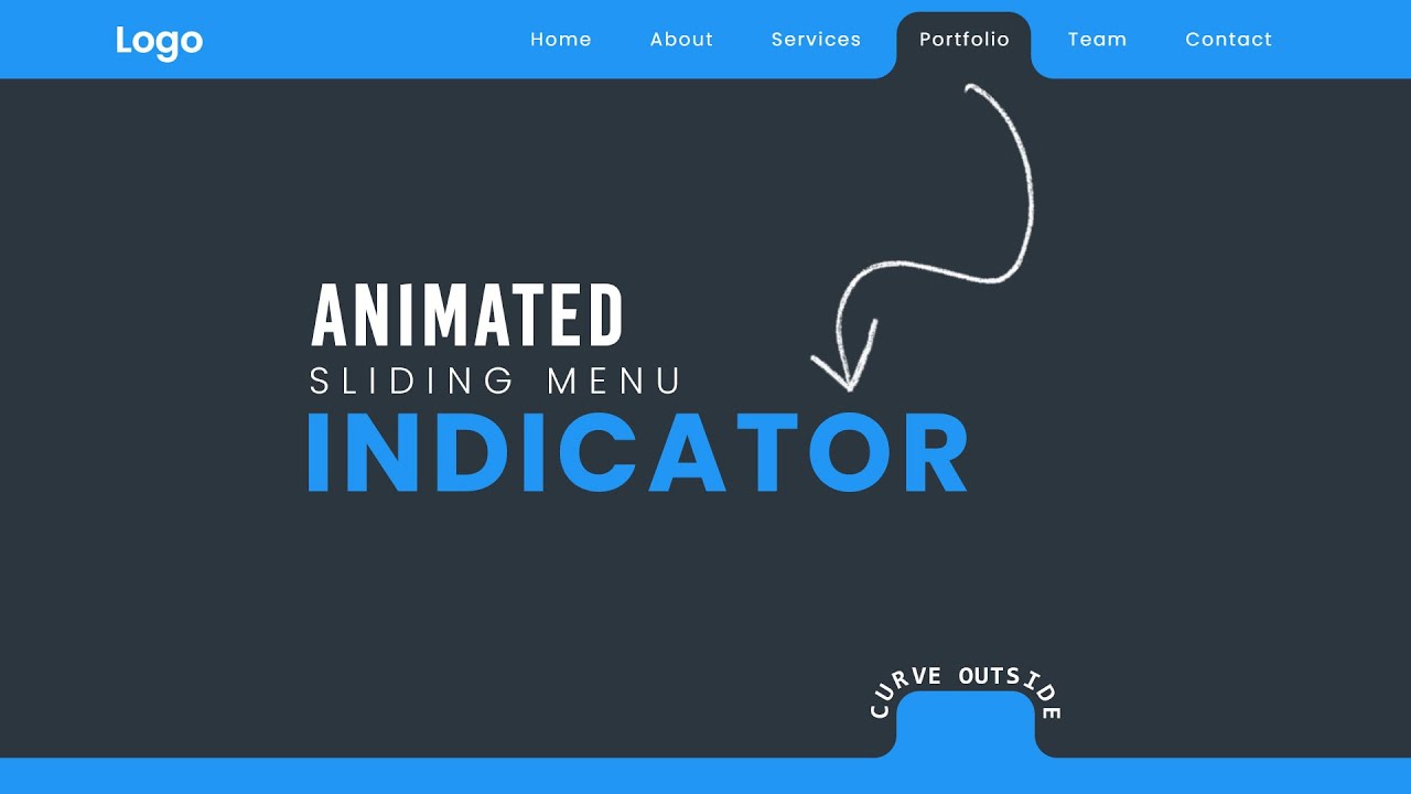 Animated Sliding Menu Indicator using Javascript | Curve outside