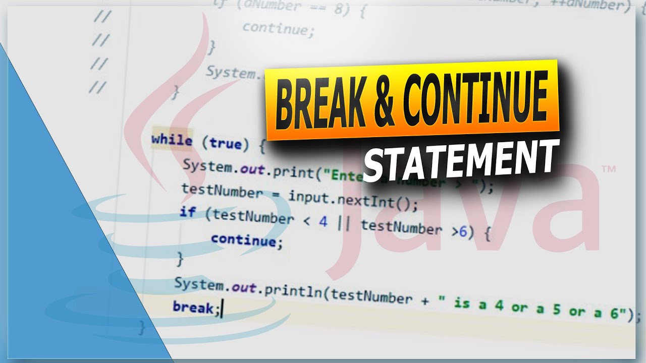 Java Tutorial 14 - Break and Continue statement