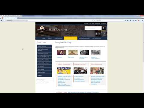 How to Use the Maryland State Archives Homepage