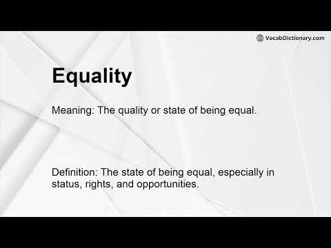 Equality Meaning