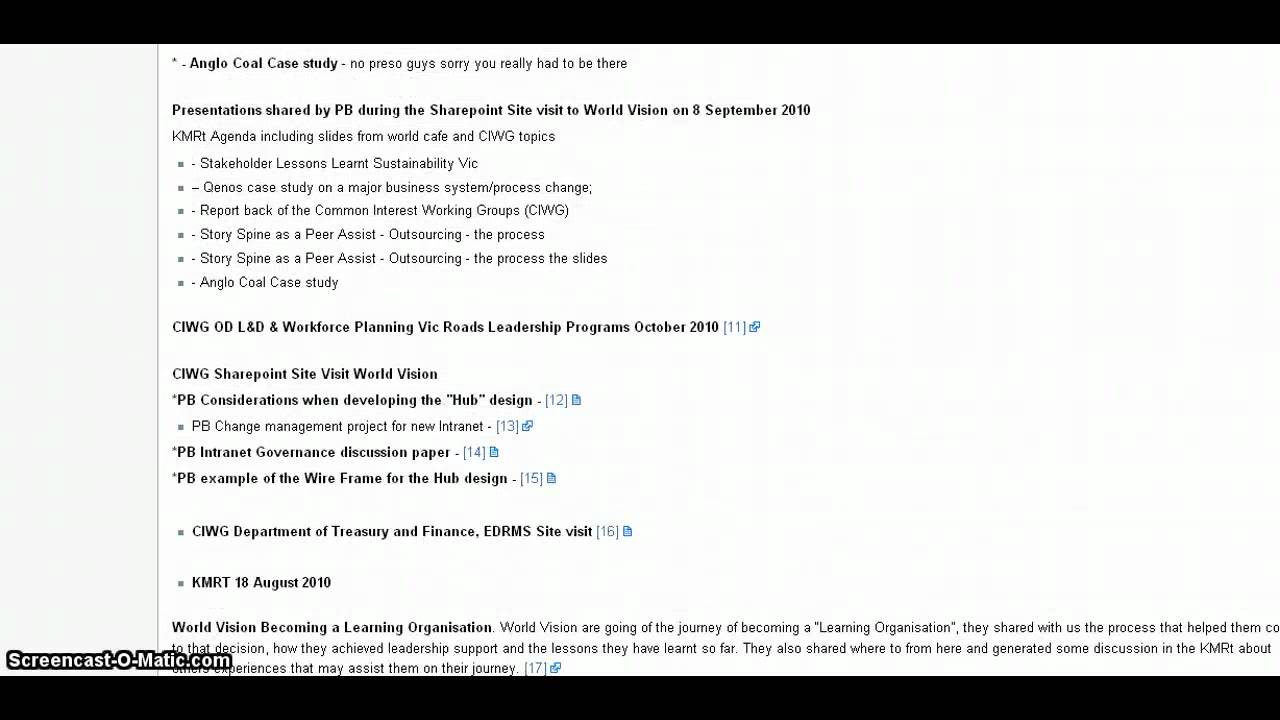 Knowledge Management Roundtable - Wiki