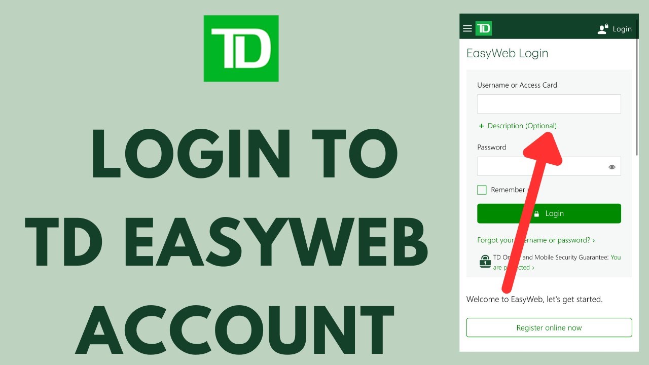 TD EasyWeb Login - How to Sign in to TD Online Banking Easy Web (2026)