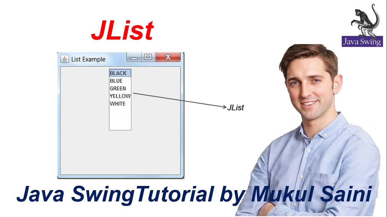 #51.1 Java Swing Tutorial | JList in Java part-1 | static List