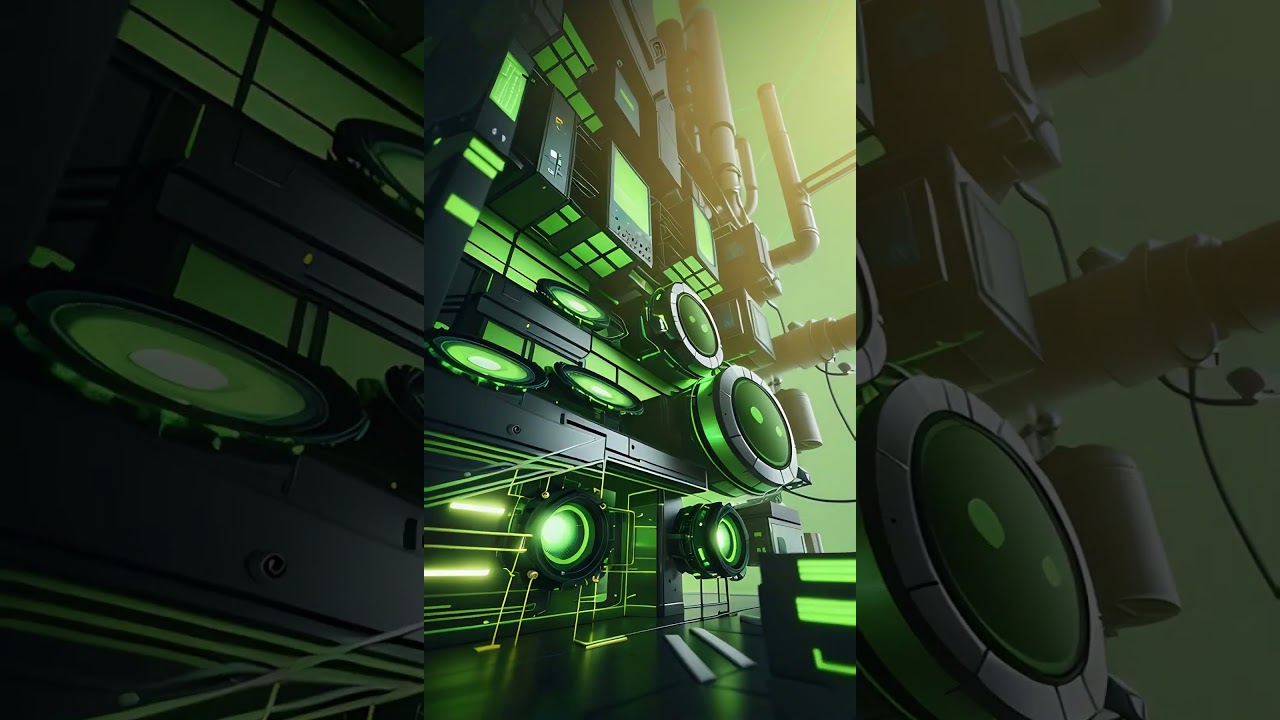 Free Stock Videos - AI animation - abstract hi-tech green technology background