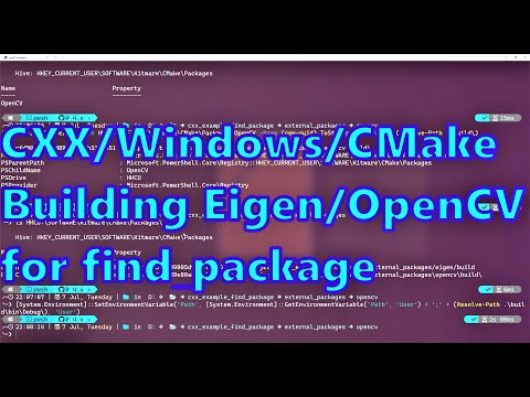 Building C++ library Eigen/OpenCV for CMake find_package without Specifying Path on Windows