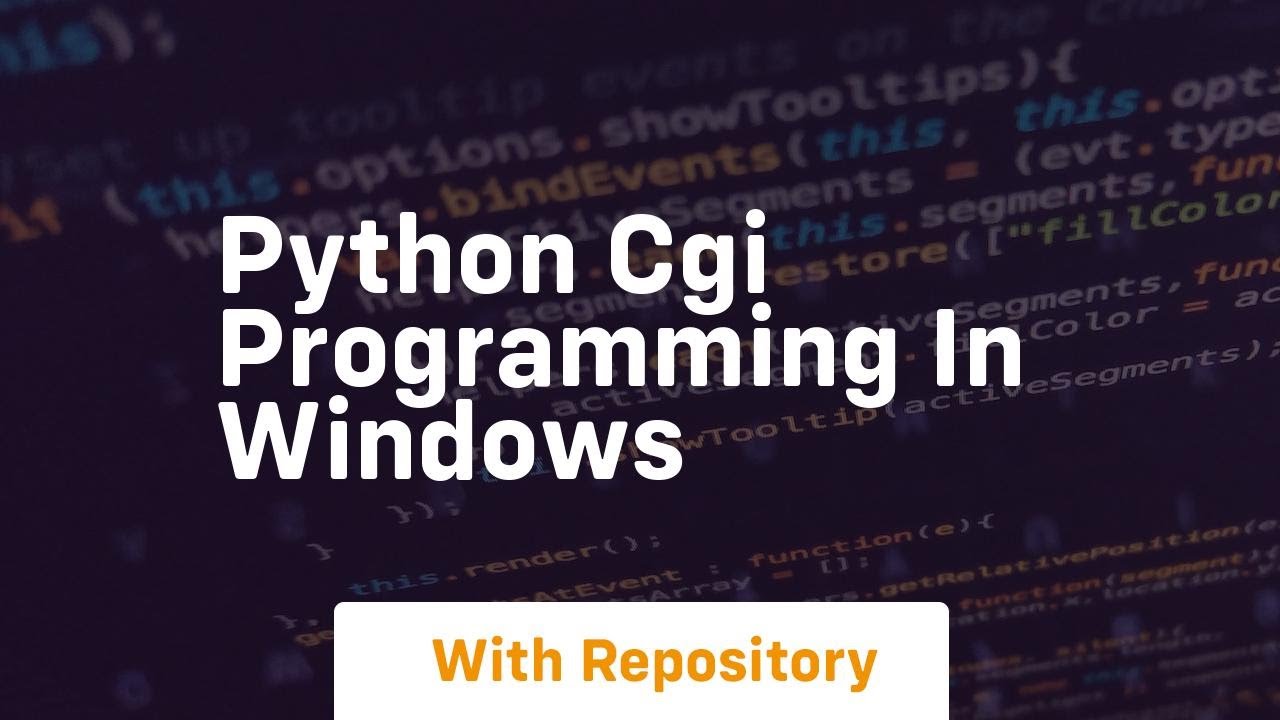 python cgi programming in windows