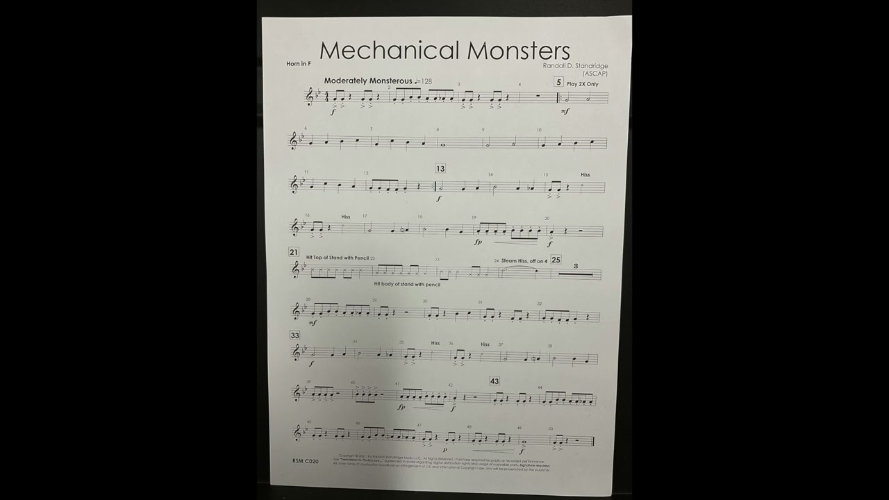 Mechanical Monsters - French Horn Practice Aid
