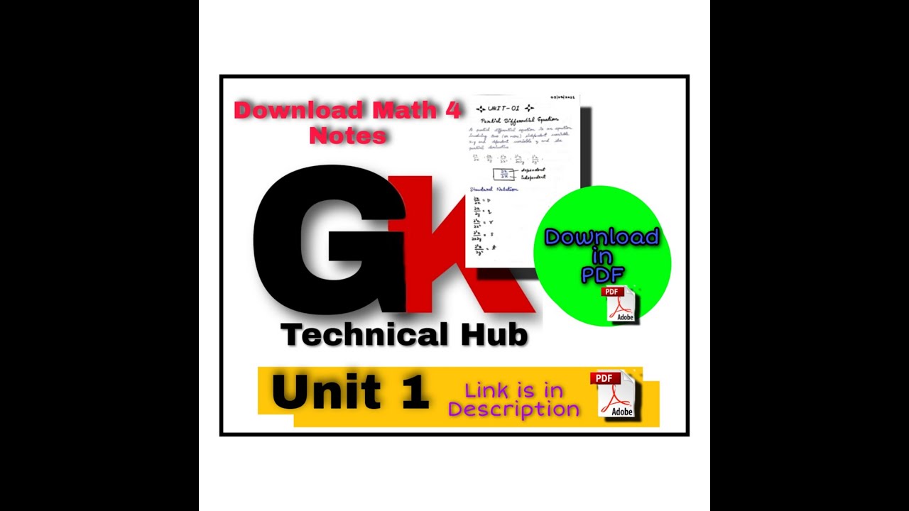 UNIT 1: Partial Differential Equations Notes||MATH-4||4 Semester ||Notes in Pdf
