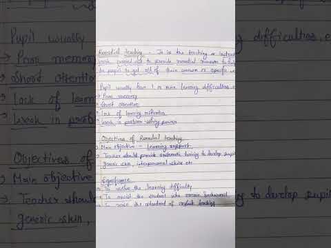 Remedial teaching#notes