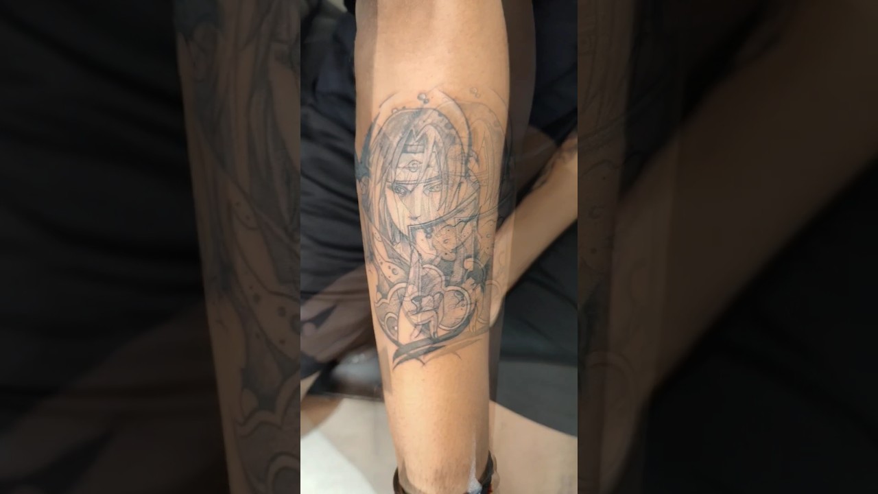 itachi anime TATTOO|full vlog on my channel| #magicink99 #ytshorts #shorts #trending #viral #tattoo