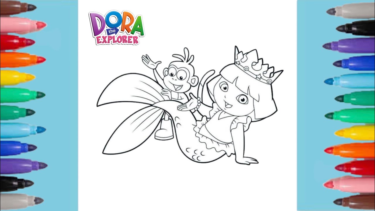 Dora Coloring Pages | Dora the Explorer 🧜‍♀️