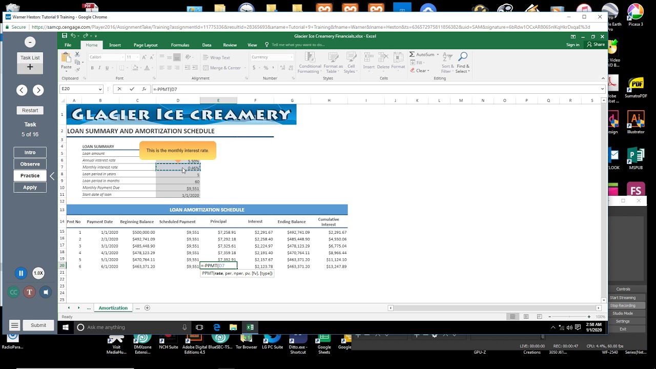 009-Create a Formula Using the PPMT Function