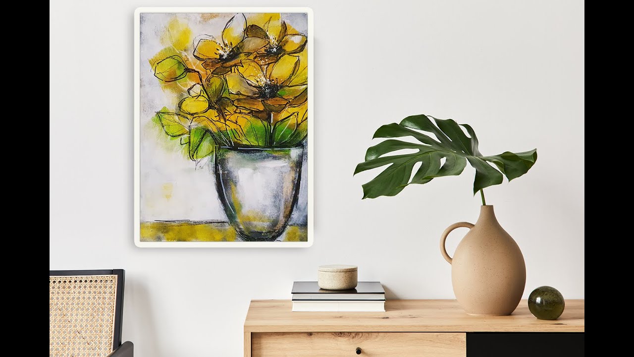 How to draw easy flowers / Modern Abstract Flowers Acrylic painting for beginners/MariArtHome