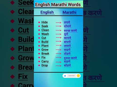 Marathi To English🔥 #english #learnenglish