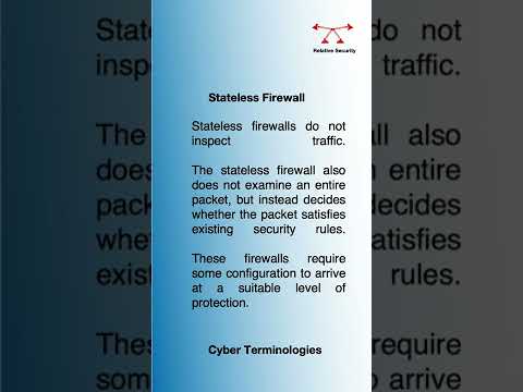 CyberSecurity Definitions | Stateless Firewall