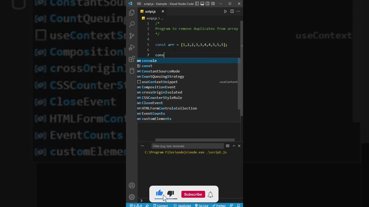 JavaScript Program to Remove Duplicates From Array