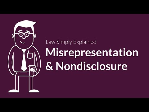 Misrepresentation and Nondisclosure | Contracts | Defenses & Excuses