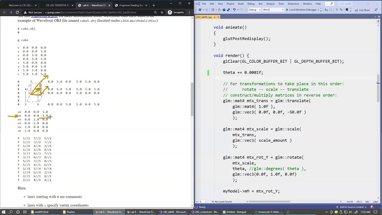 9.14 Internal organization of the Wavefront OBJ file