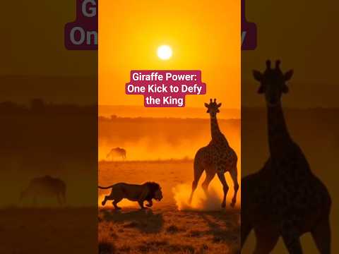 Giraffe Power: One Kick to Defy the King. #animals #facts #youtubeshorts #shorts