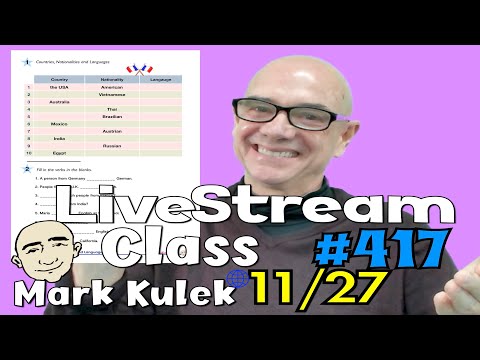 Mark Kulek ESL#417 - Countries, Nationalities, Languages (worksheet) | LiveStream Class