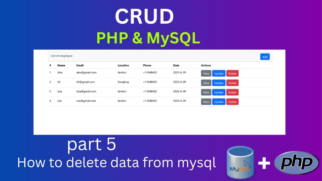 How to Delete Data from MySQL Database Using PHP | Secure & Simple Tutorial