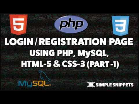 Learn Login and Registration page in PHP and MySQL Part 1 - Mind Luster