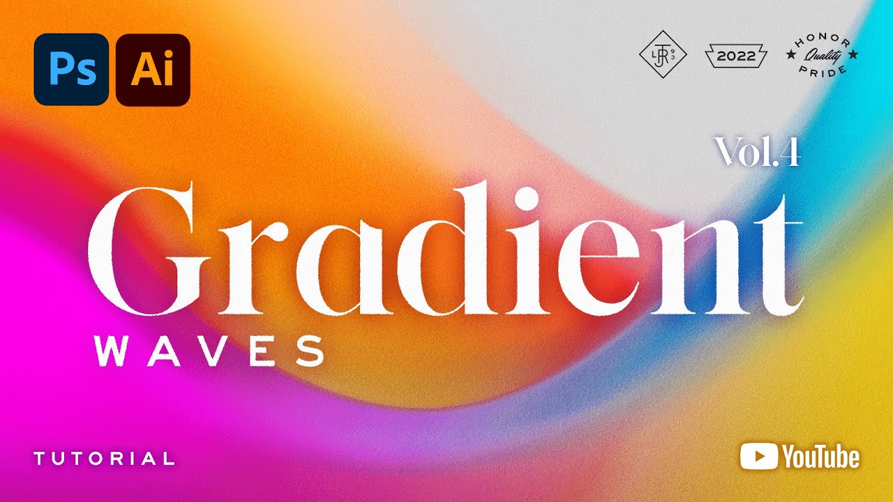 Ridiculously simple Gradient Waves Photoshop & Illustrator Simple Tutorial | Tutorial In 8 minutes