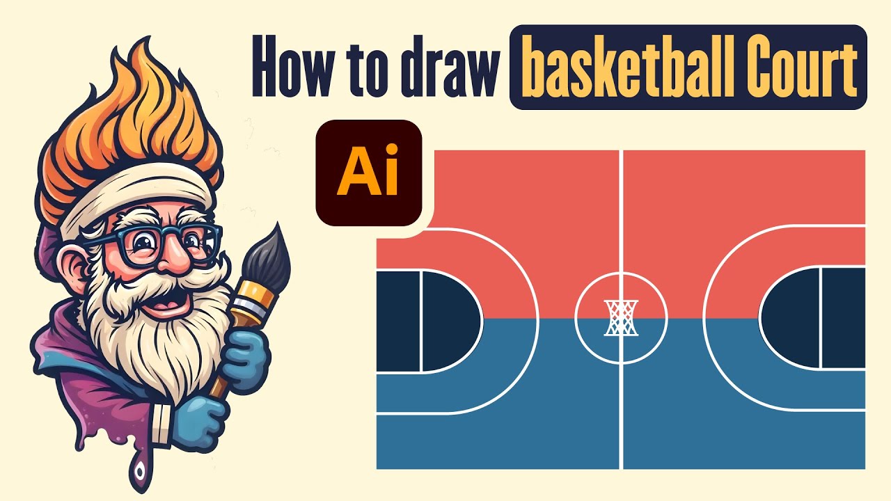 Design a PRO Basketball Court Vector in Illustrator 🏀 Slam Dunk Your Design Skills!