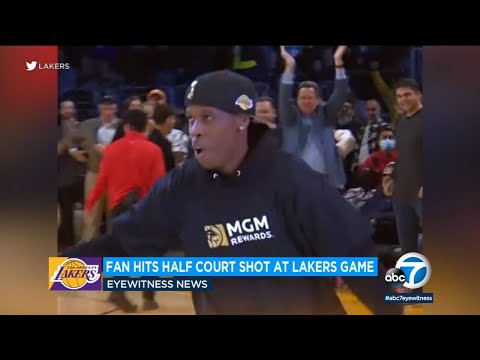 Lucky fan wins $75,000 after hitting show-stopping half-court shot at Lakers game