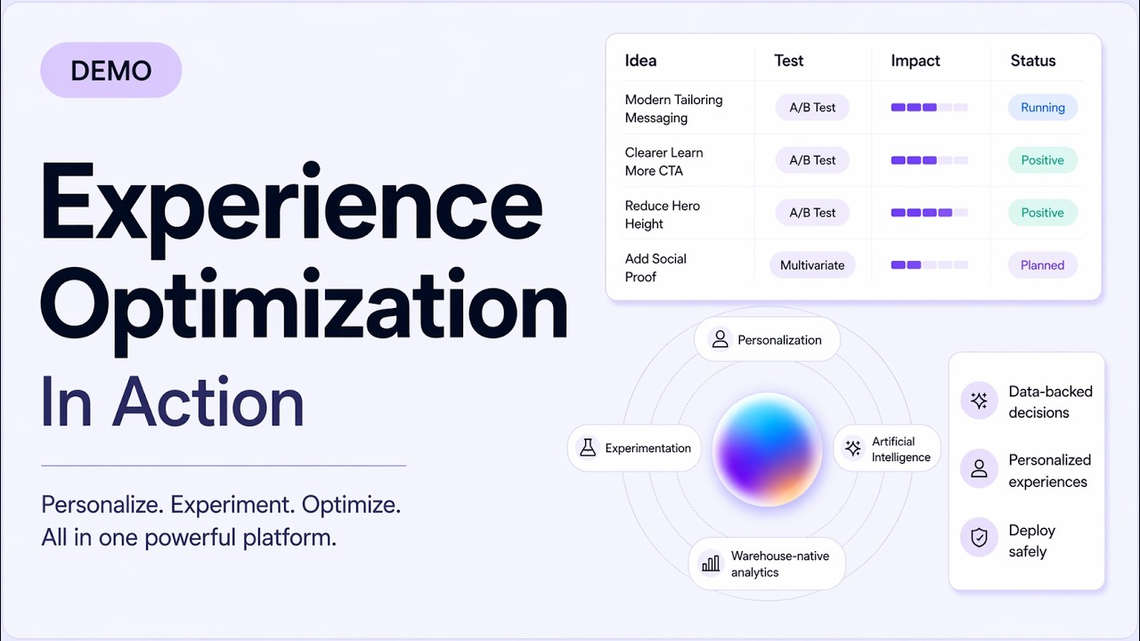 This is what modern experimentation looks like | Optimizely Experience Optimization demo