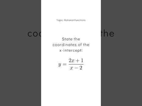 What’s the x-intercept? 📍 y = (2x + 1)/(x – 2) #QuickSolveMath #Intercepts #RationalFunctions