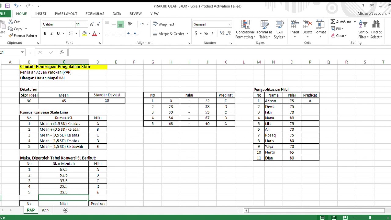 Pengolahan Penilaian Acuan Patokan (PAP)