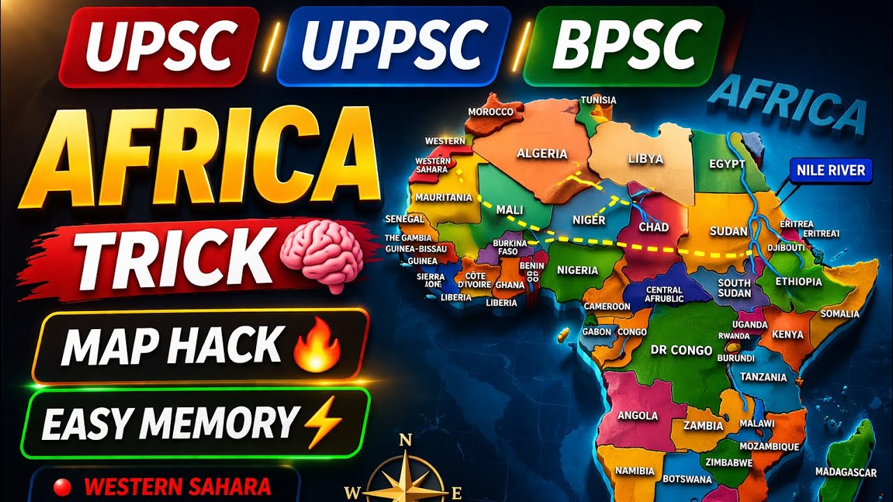 Africa Political Map Explained | Countries, Capitals, Important Places & Disputed Areas | UPSC SSC