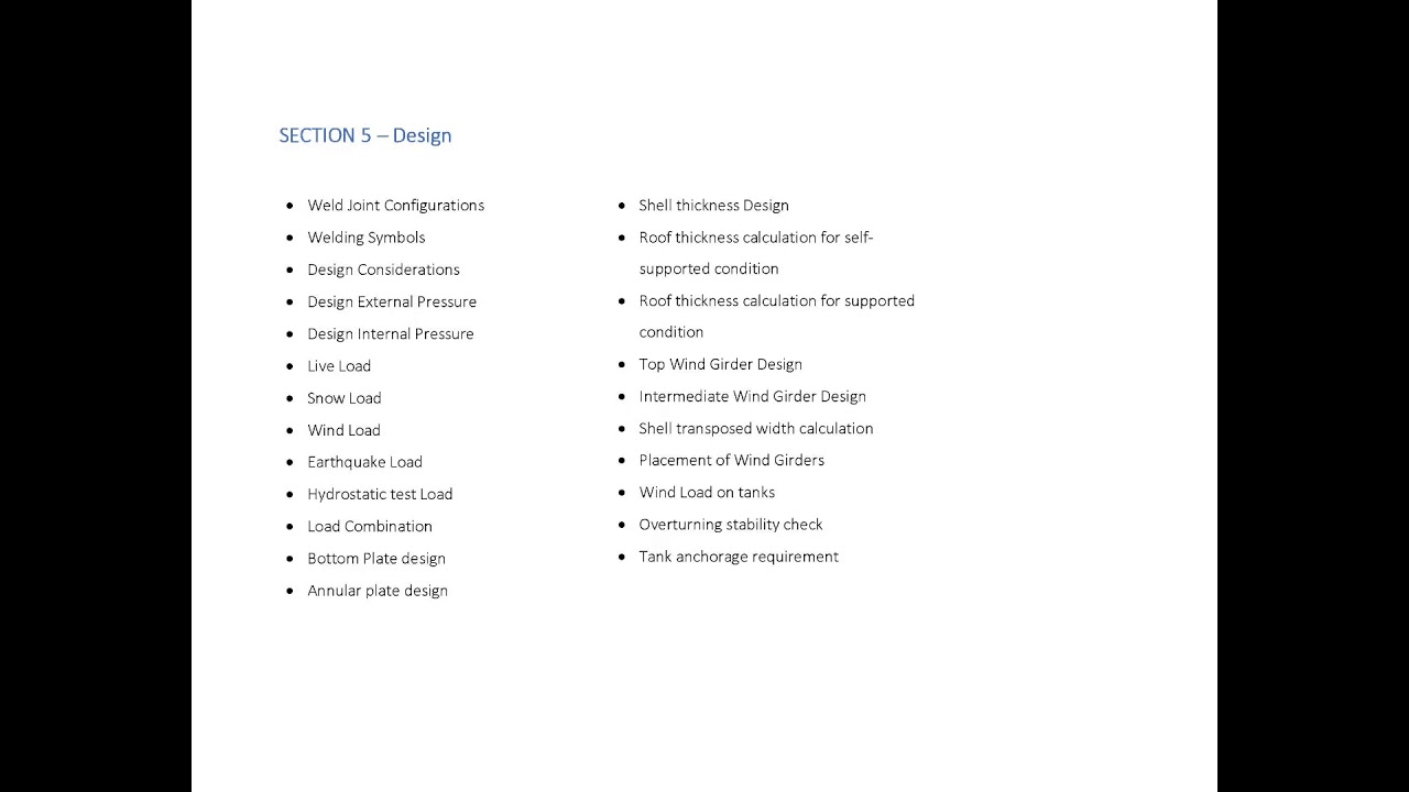 Detailed Syllabus of API 650