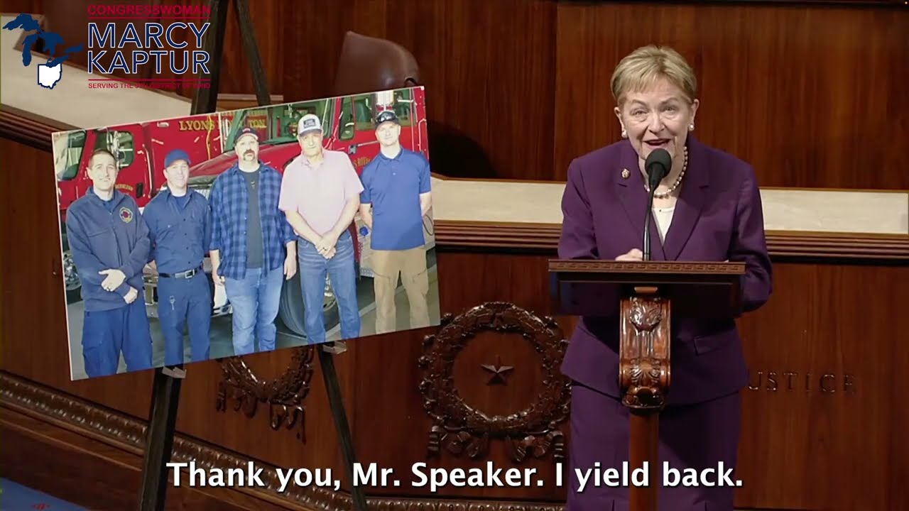 Congresswoman Kaptur Floor Speech Recognizing Lifesaving Actions Of Lyons-Royalton Fire Department