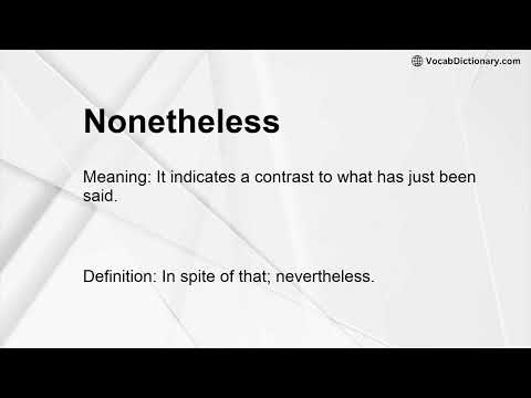Nonetheless Meaning