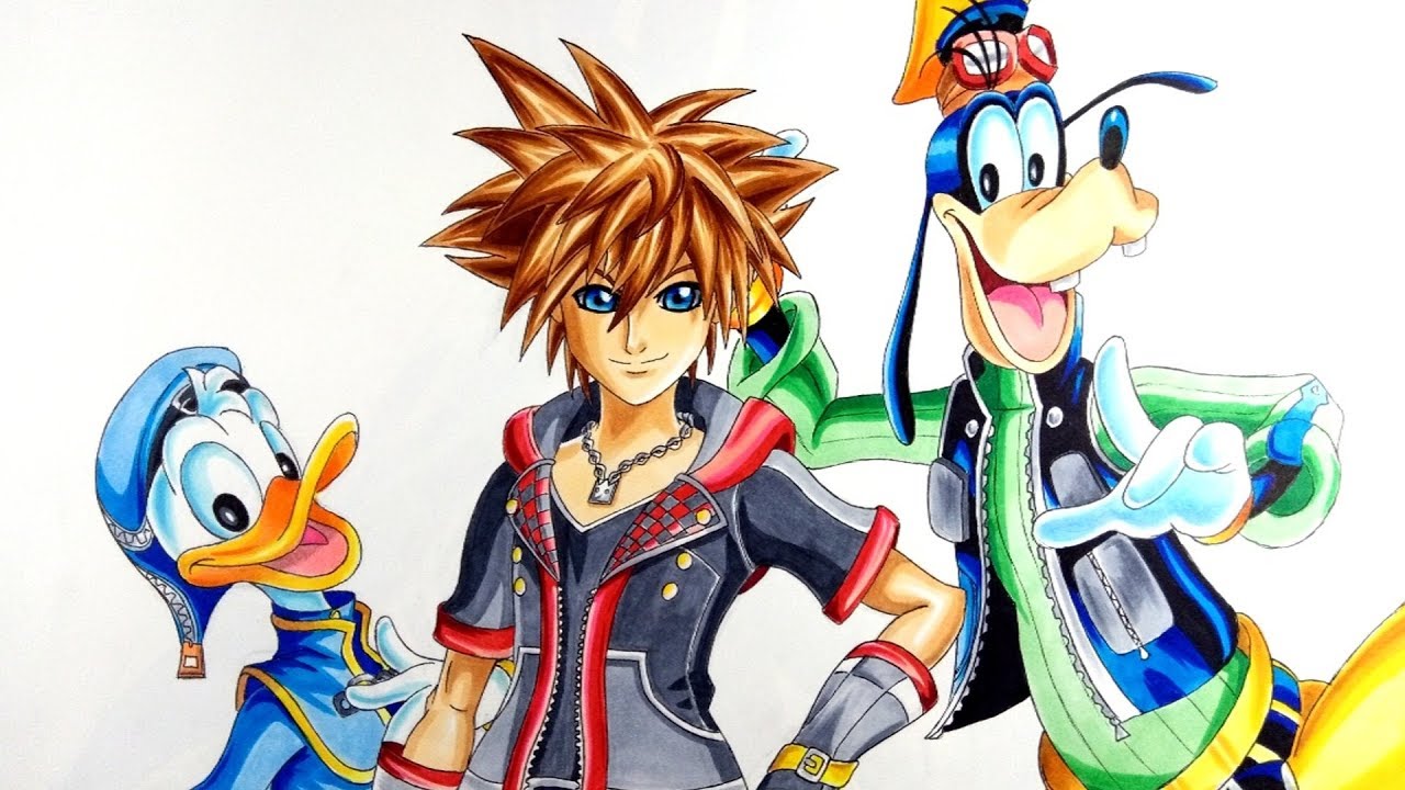 Drawing Sora, Donald And Goofy - Kingdom Hearts 3