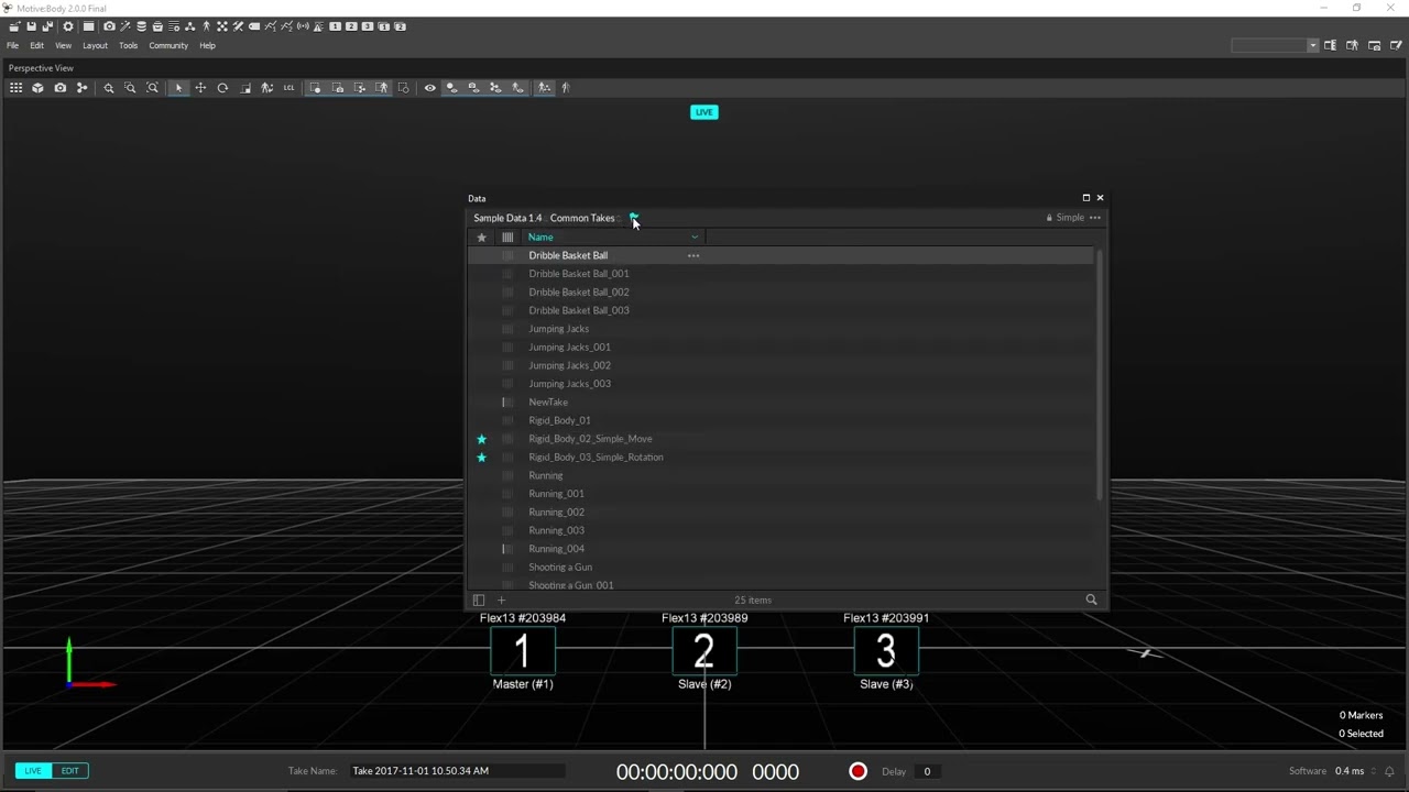 OptiTrack - Motive 2.0 | Tutorial: Data Pane