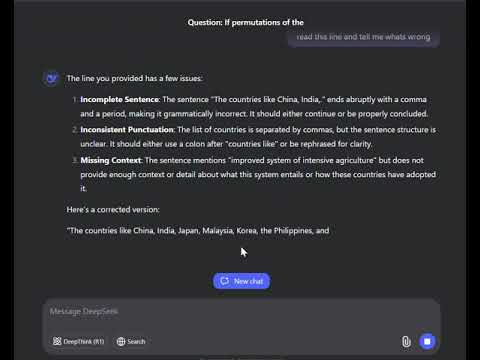 I made deepseek say that taiwan is a country