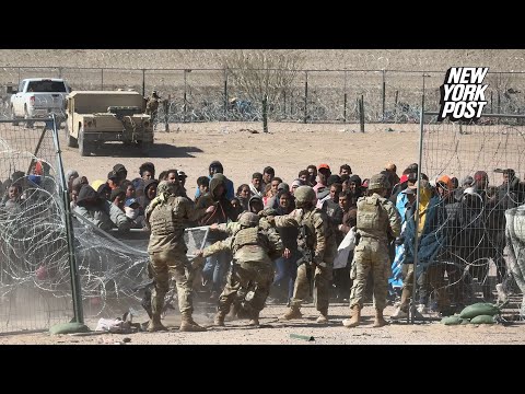 Migrants Break Barriers & Rush Border Guards In Shocking Scene In El ...