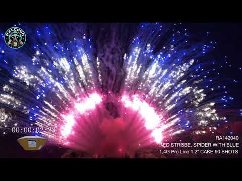 90 Shot Red Strobe, Spider with Blue - PRO11030 (Raccoon Pro Line)