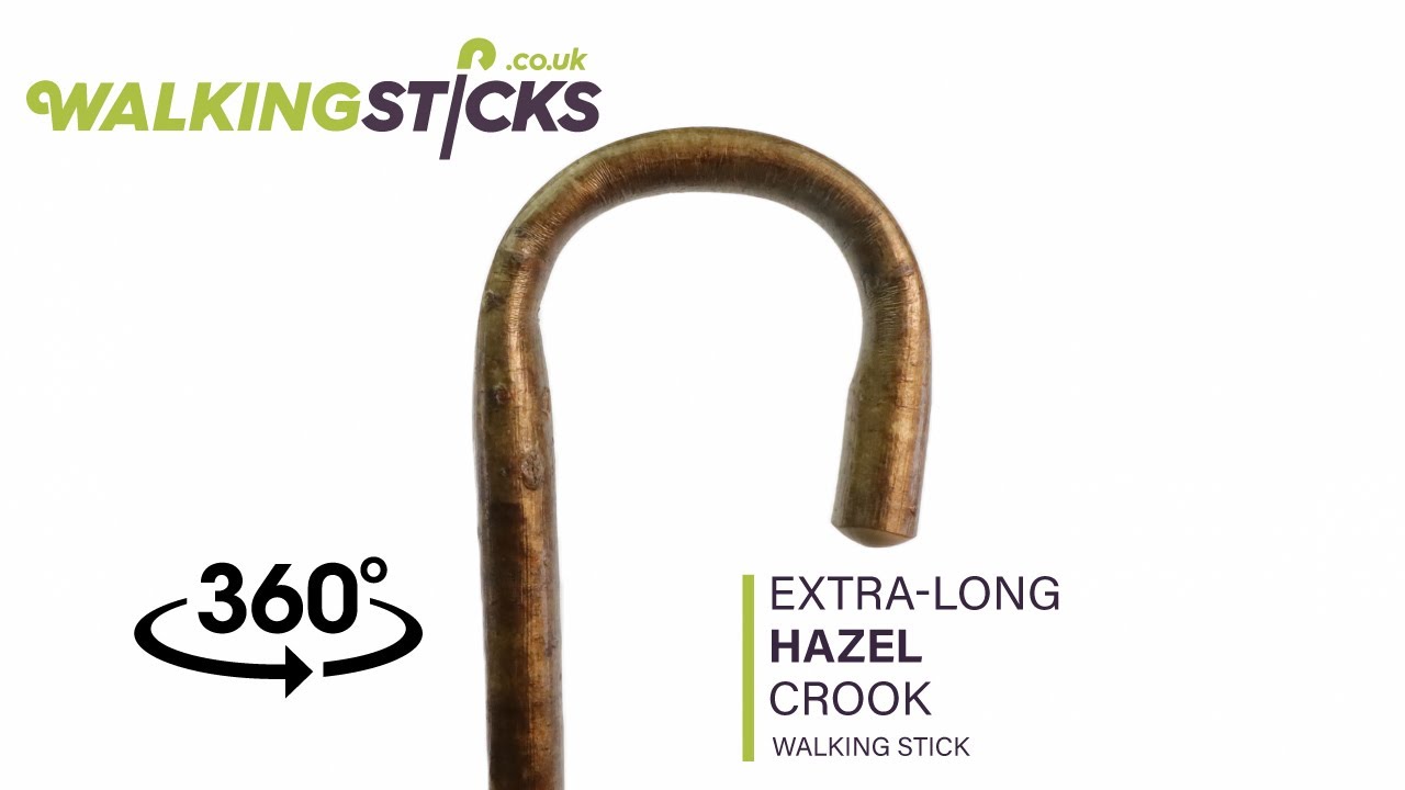 Extra Long Hazel Crook Walking Stick