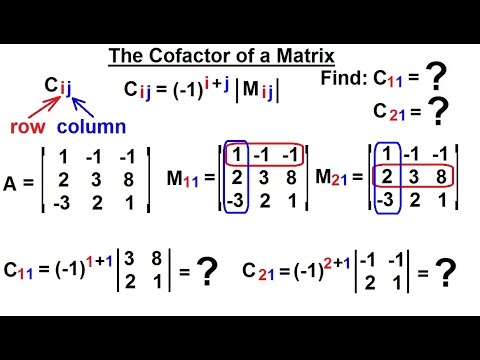 Linear Algebra: Ch 2 - Determinants (22 of 48) The Cofactor of a Matrix