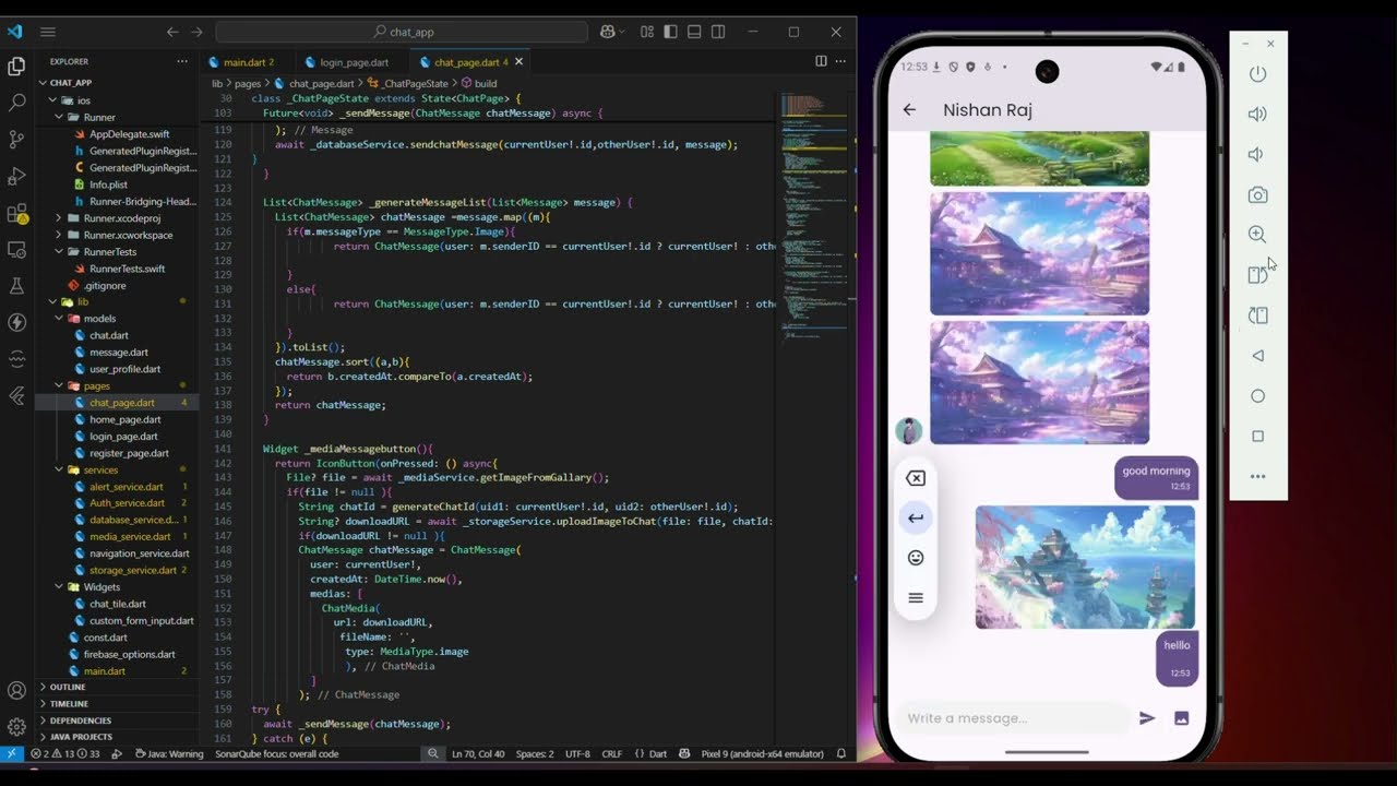 Chat App using Flutter with Source code https://github.com/TusharTalmale/chat-App-flutter