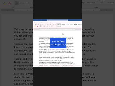 Change case in Microsoft Word Shortcut