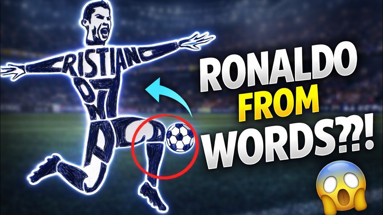 Cristiano Ronaldo Typography Drawing ✍️🔥 | Turning His Name Into Art (CR7 Football Sketch)