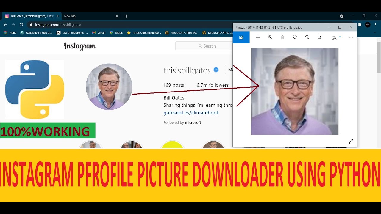How to download instagram profile picture using python | python | python programming