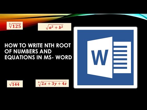 How To Write Nth Root of Numbers And Equations in MS-Word | Square Root | Radical