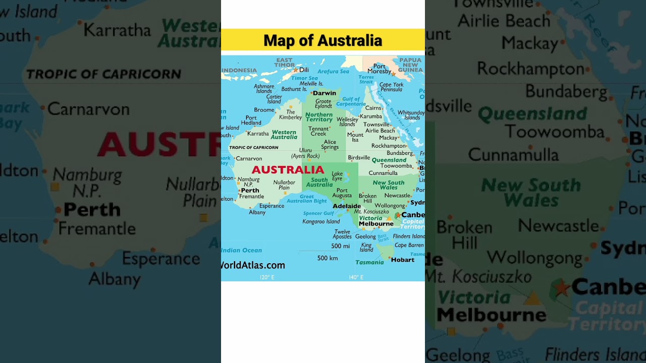 Map of Australia | #australia #map #shorts